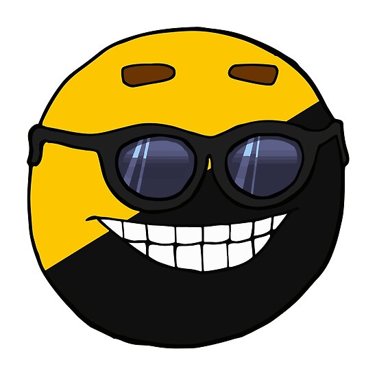 "Ancap flag meme ball Memeballs and sunglasses yellow and black HD HIGH ...