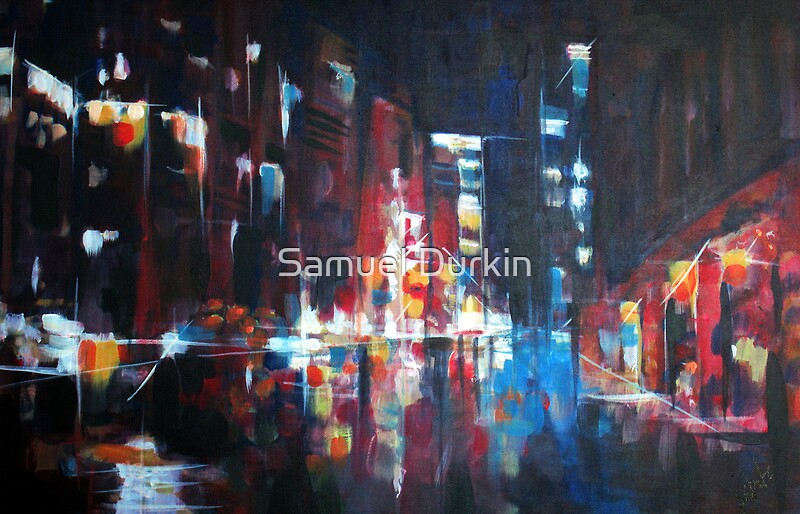 "New York 2009. Abstract Skyline Painting" by Samuel Durkin | Redbubble
