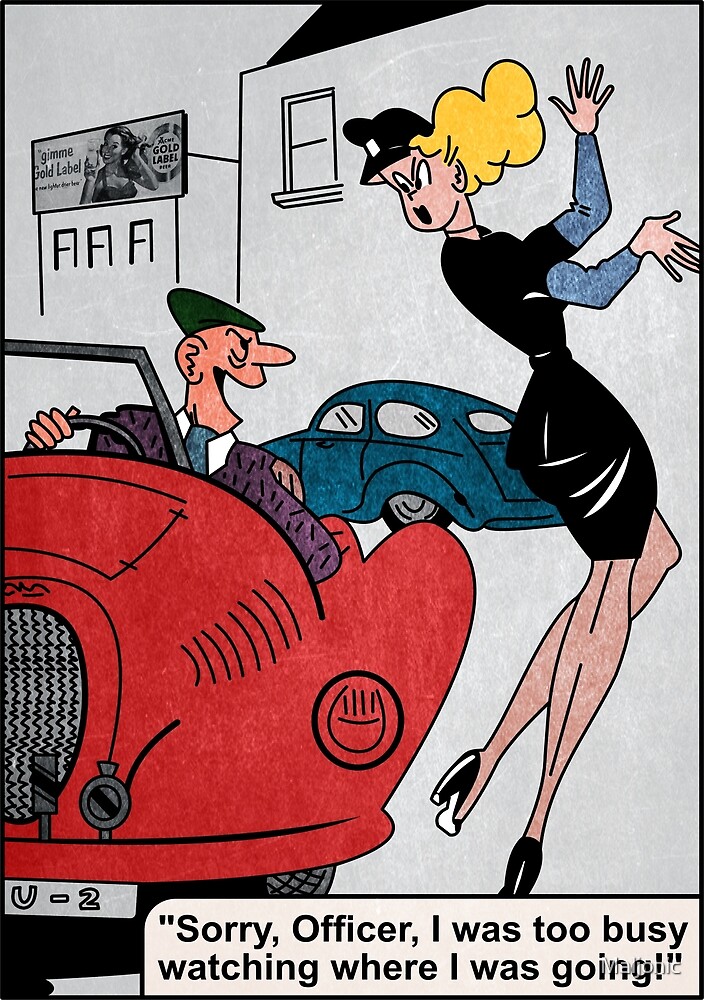 "Vintage Funny Joke Retro 1950's Humor Pin Up Girl" by Maljonic | Redbubble