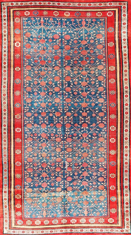 "Chinese Red Blue Floral Rug" by Vicky Brago-Mitchell® | Redbubble