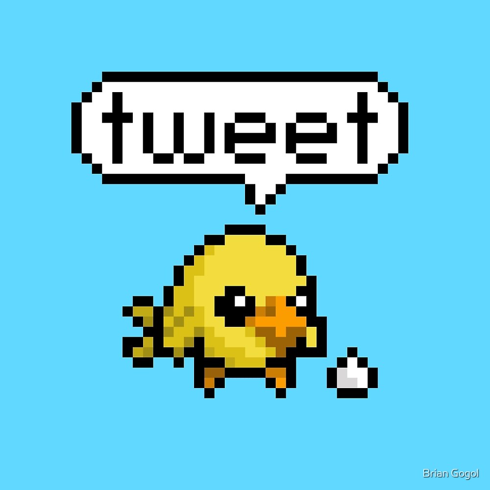 "Cute Bird Pixel Art" by Brian Gogol | Redbubble