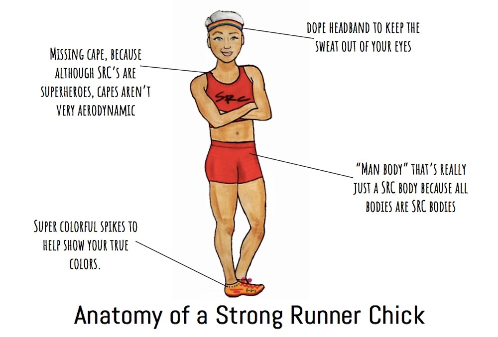 "Anatomy of a Strong Runner Chick V." by Sara Brekke | Redbubble