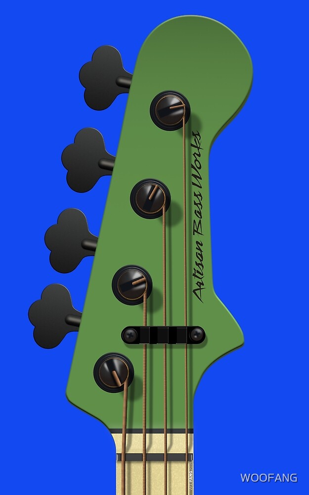 "GUITAR HEADSTOCK ART - ARTISAN BASS WORKS" by WOOFANG | Redbubble