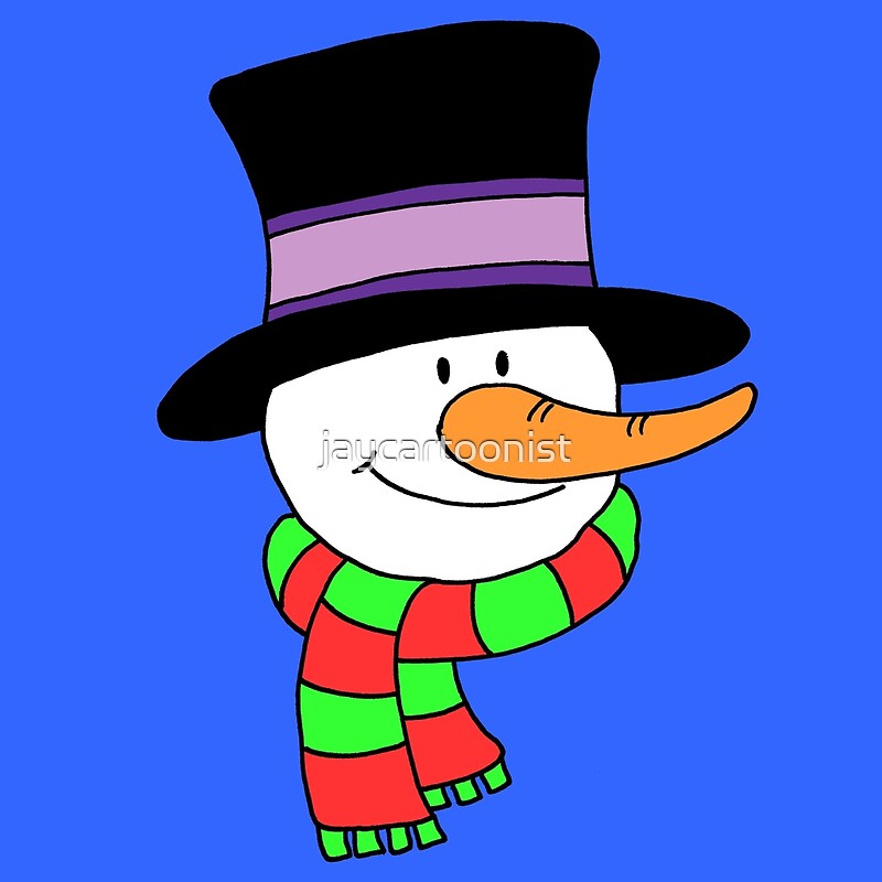 "Snowman Cartoon Head Holiday Colors" by jaycartoonist | Redbubble