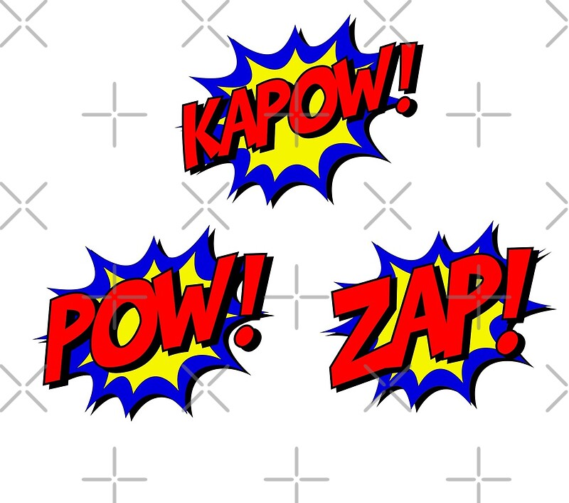 "Pow Kapow Zap Superhero Comic Book Fight" by ColorFlowArt | Redbubble