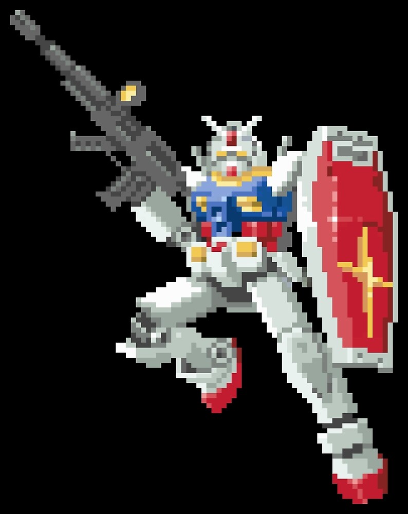 "8-bit pixel GUNDAM" by g-a-m-e-o-v-e-r | Redbubble
