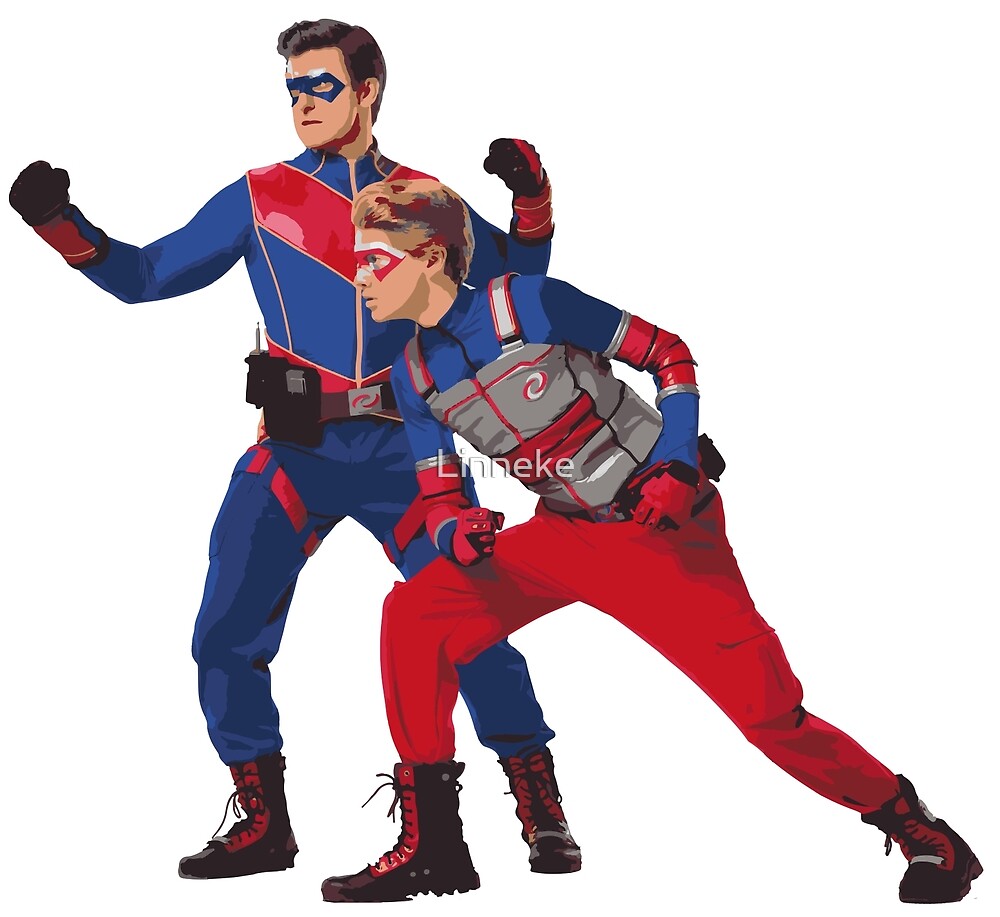 "Vintage Captain Man and Kid Danger" by Linneke | Redbubble