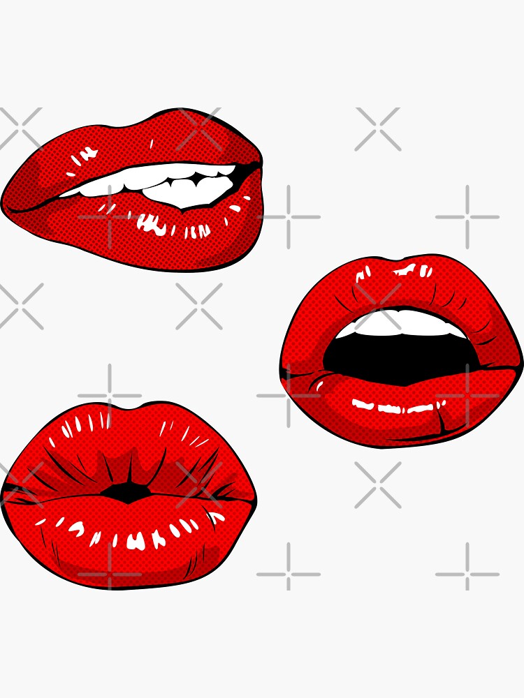 "Lips stickers 3 pack sticker pack" Sticker by zummi | Redbubble