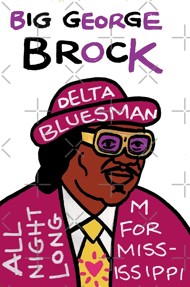 "Big George Brock Blues Folk Art" by krusefolkart | Redbubble