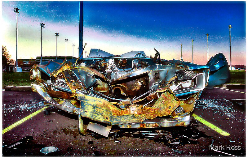 "Smashed Car #1" by Mark Ross | Redbubble