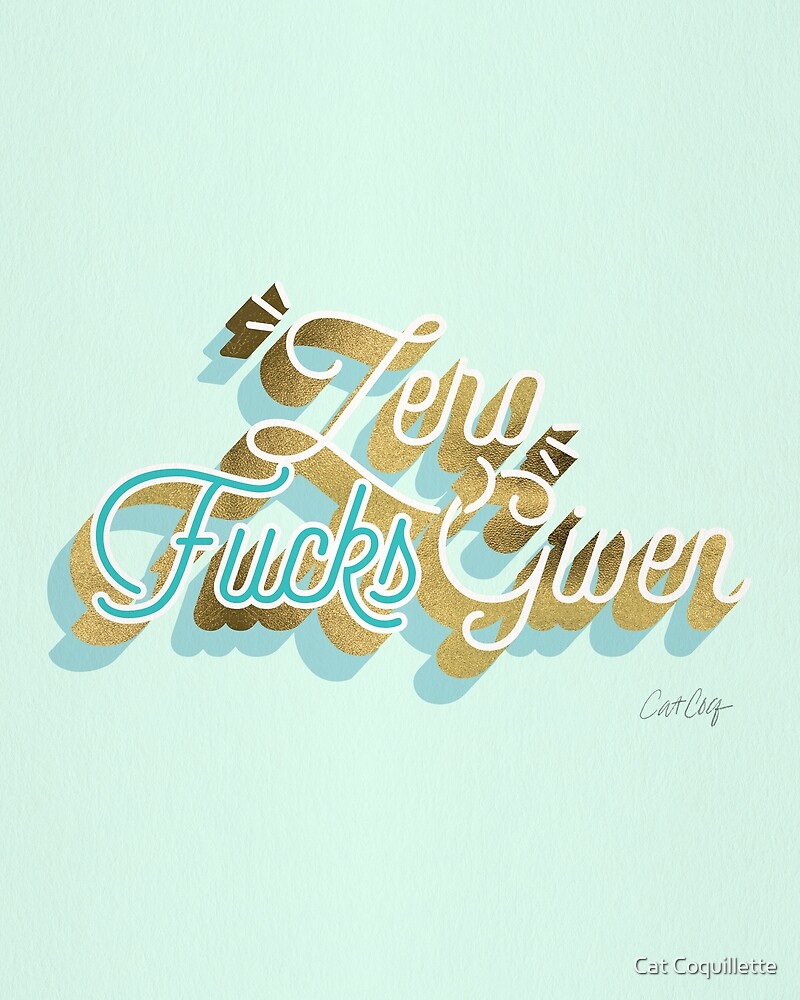 "Zero F*cks Given – Powder Blue & Gold Palette" by Cat Coquillette ...