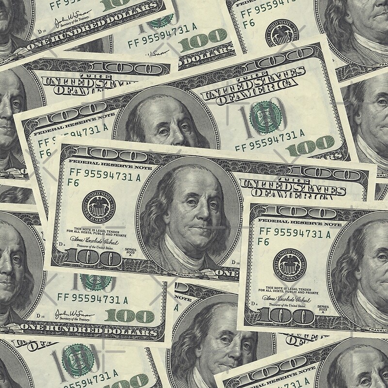 "$100 Dollar Bills Texture" by callmeberty | Redbubble