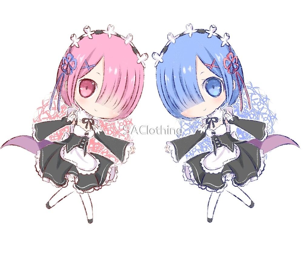 "Re:zero Chibi Rem & Ram" by SAClothing | Redbubble