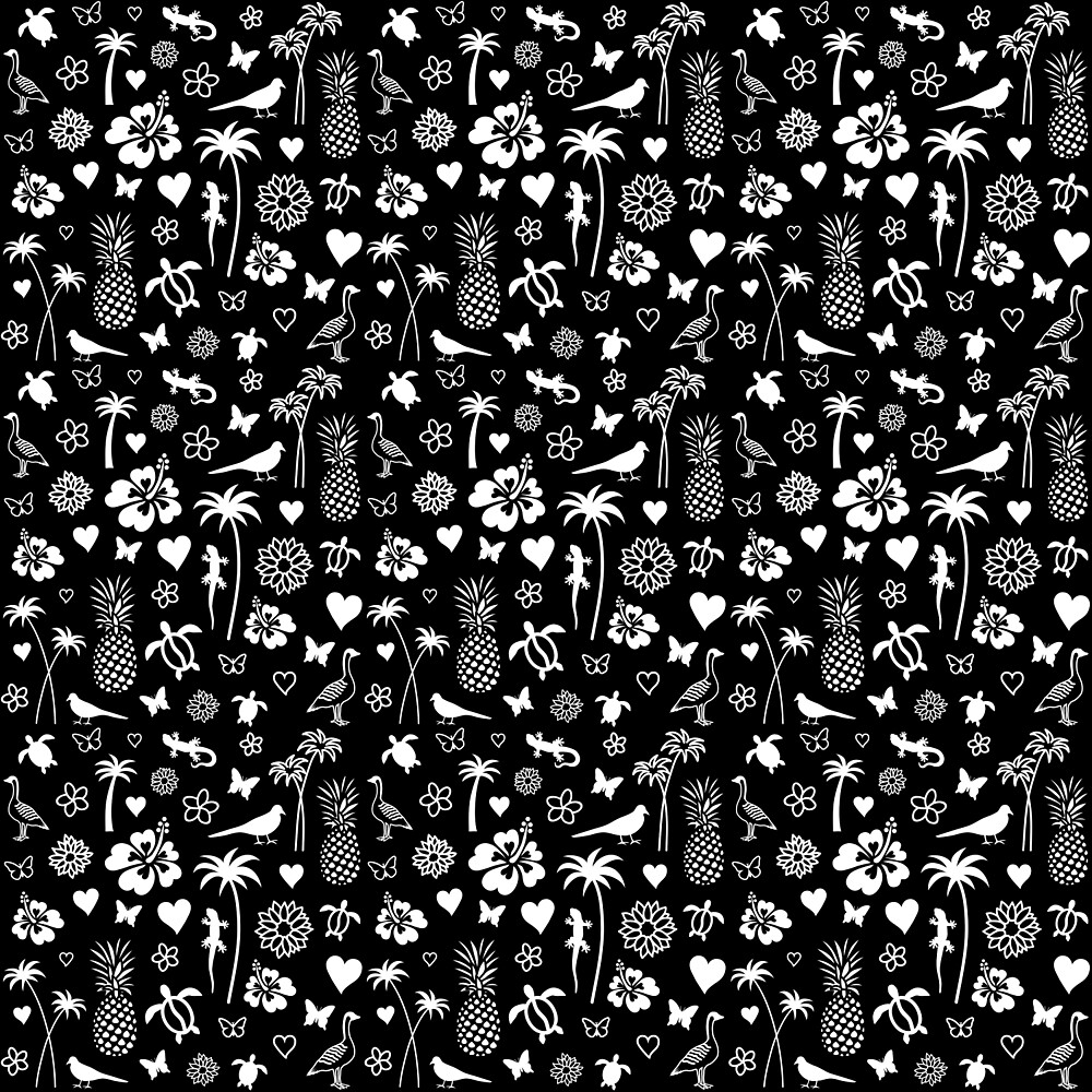"Black & White Hawaiian Pattern" by Laia Caplin | Redbubble