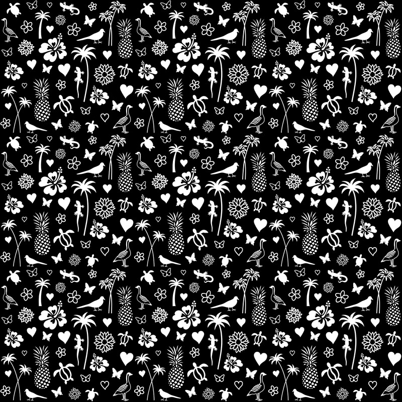 "Black & White Hawaiian Pattern" by Laia Caplin | Redbubble