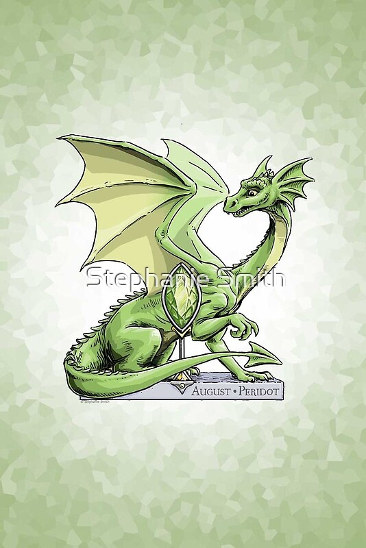 "Birthstone Dragon: August Peridot Illustration" by Stephanie Smith ...