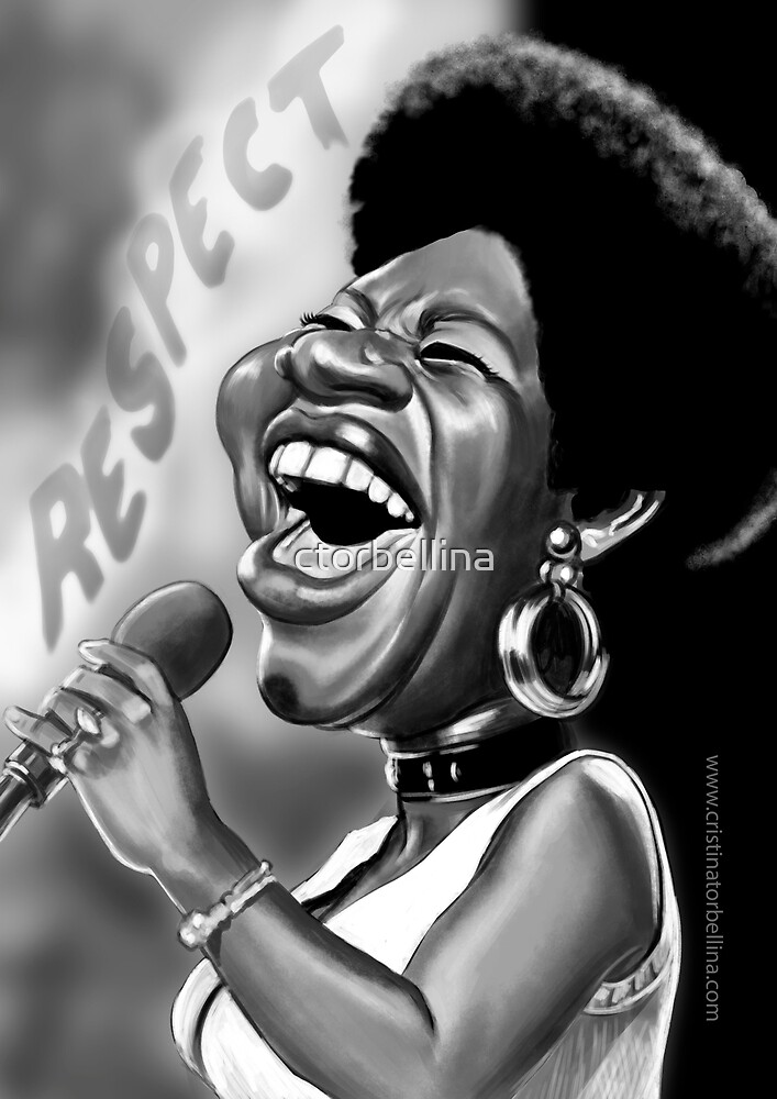 "Aretha Franklin caricature" by ctorbellina | Redbubble