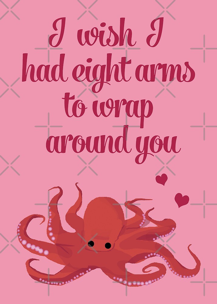 "Octopus Valentine's Day Card" by Amy Hadden | Redbubble