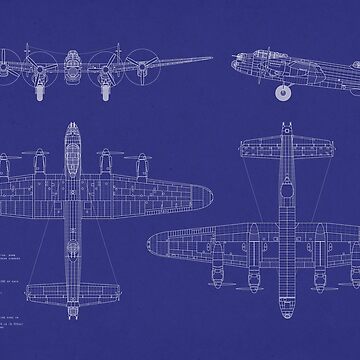 "Avro Lancaster Bomber Blueprint" Photographic Print for Sale by ...