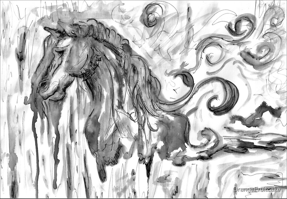 "Ghost Horse" by OrangeFruitcake | Redbubble