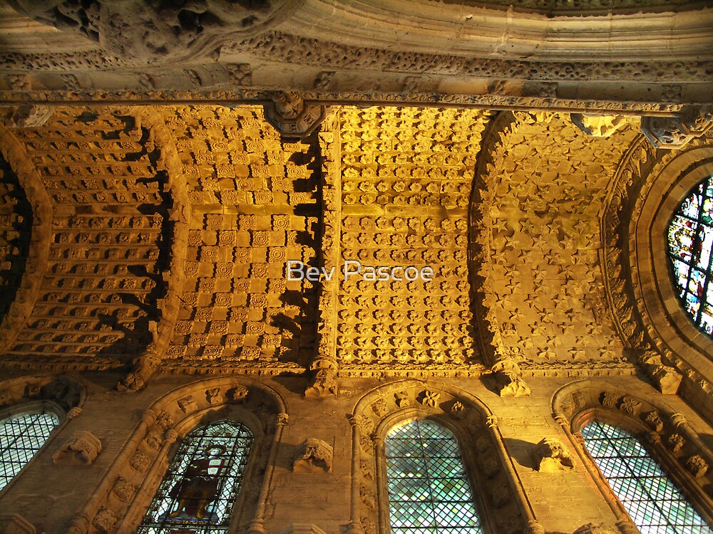 "Ceiling of Rosslyn Chapel, Roslin, Scotland" by Bev Pascoe | Redbubble