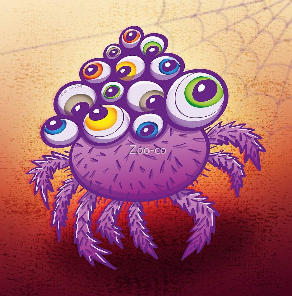 "Monstrous multi-eyed purple spider" by Zoo-co | Redbubble