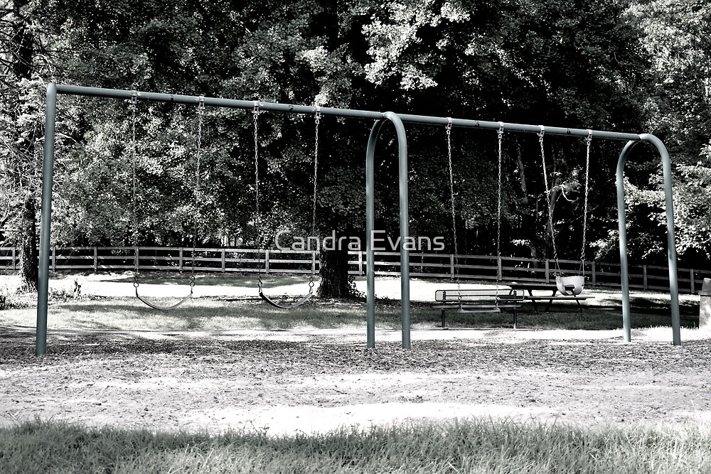 "Swing Set Black and White Nostalgic Photo" by Candra Evans | Redbubble