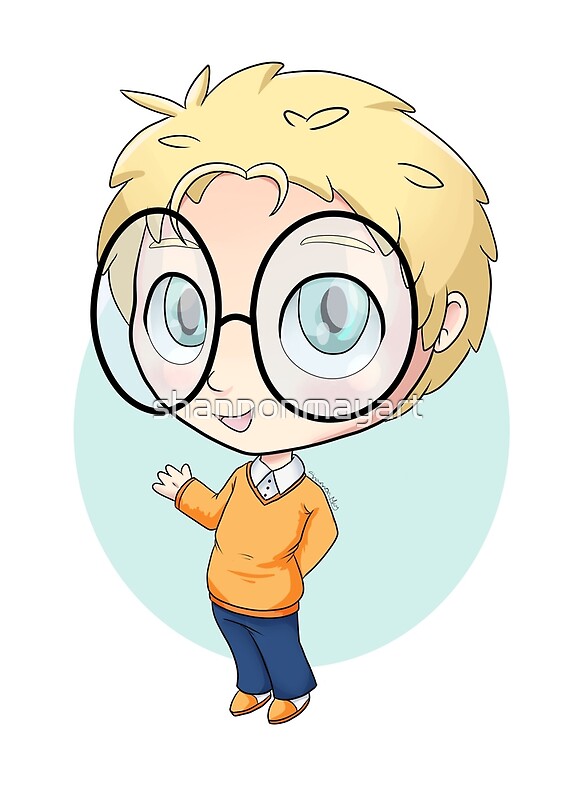 "Samuel - Chibi nerd blonde boy with big round glasses" by ...
