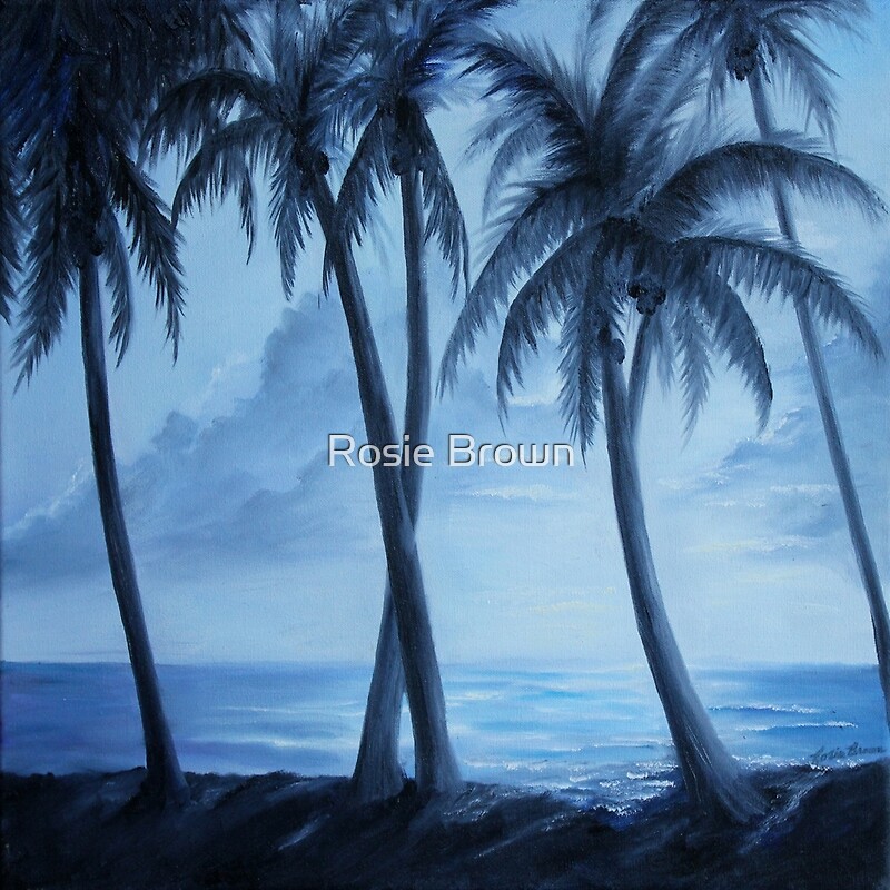 "Moonlit Palms" by Rosie Brown | Redbubble