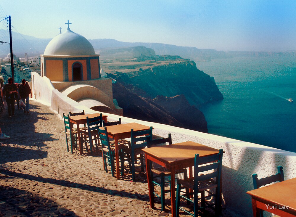 "A View from Firostefani, Greece" by Yuri Lev | Redbubble