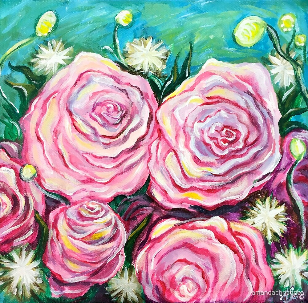 "Pink Tea Roses" by Amanda Shelton | Redbubble
