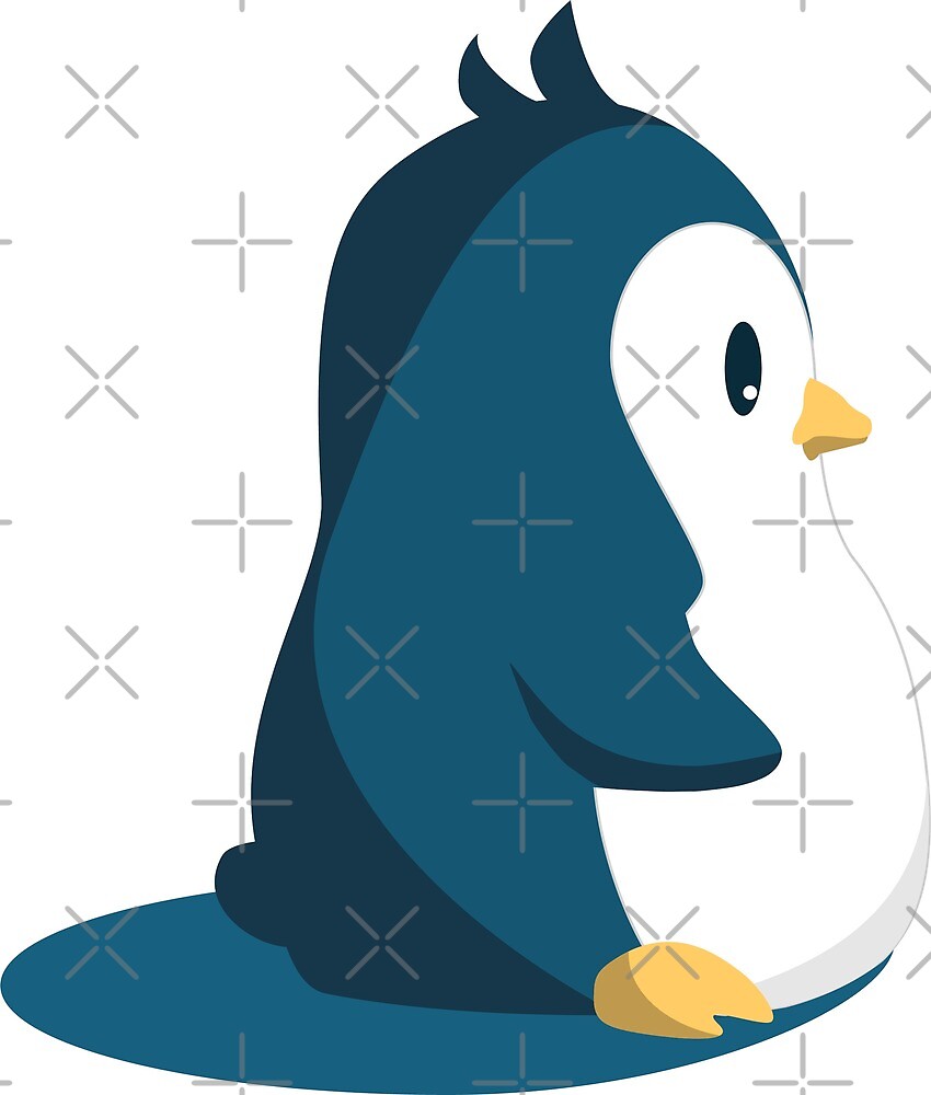 "Abstract cute cartoon pinguin. Funny vector penguin image. Linux or ...