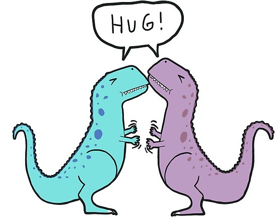 "Dinosaur Hug" Poster by RAWWR | Redbubble