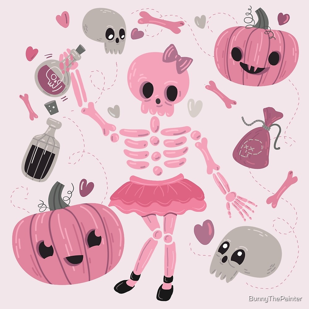 "Love Potion Pink Voodoo Skeleton Dance" by BunnyThePainter | Redbubble