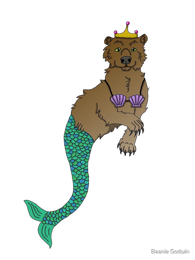"Bearmaid? Merbear? Mermaid Bear?" by Beanie Godwin | Redbubble