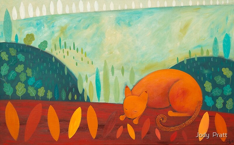"A Cat in the Bush" by Jody Pratt | Redbubble