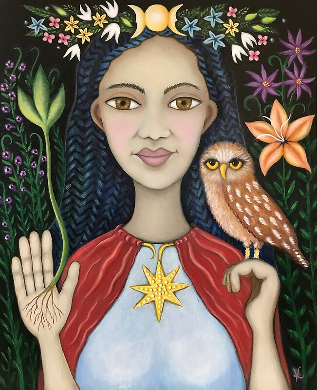 "Inanna 'Lady Divine Owl'" by Karen Elliott | Redbubble