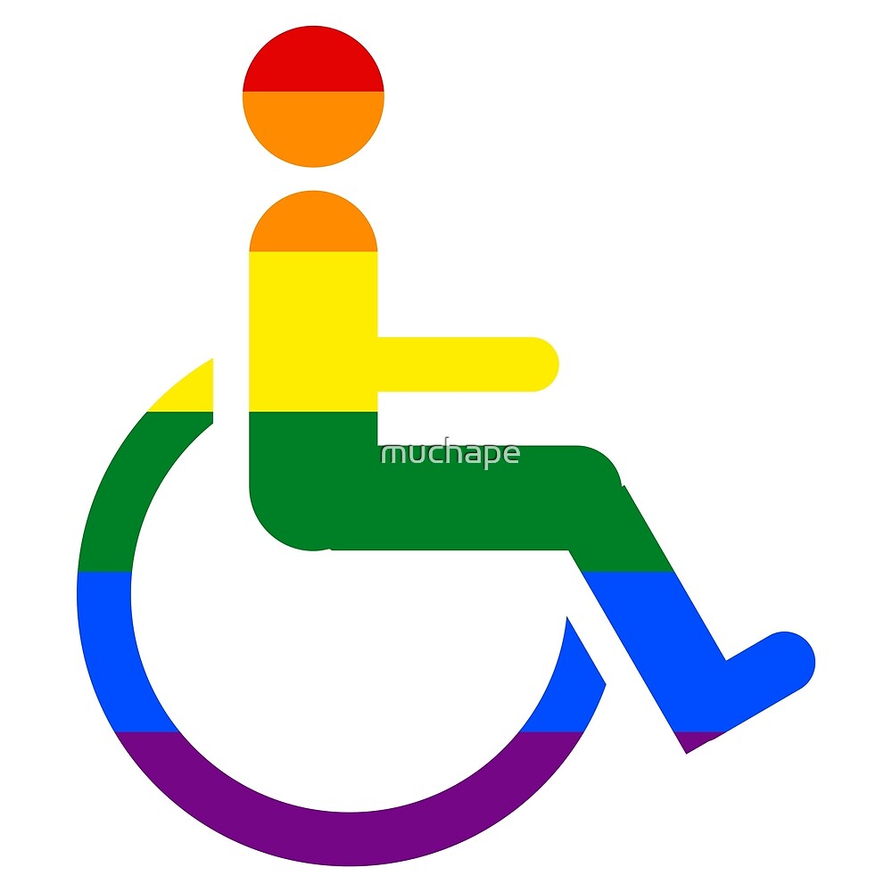 "Gay lesbian LGBT disabled wheelchair pride flag" by muchape | Redbubble