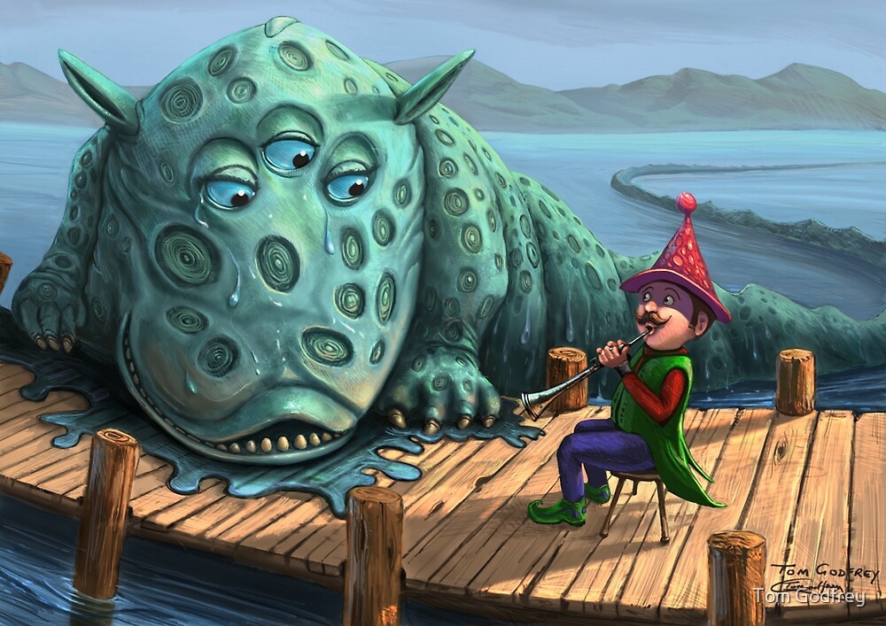 "Hippo Dragon Loves Music" by Tom Godfrey | Redbubble