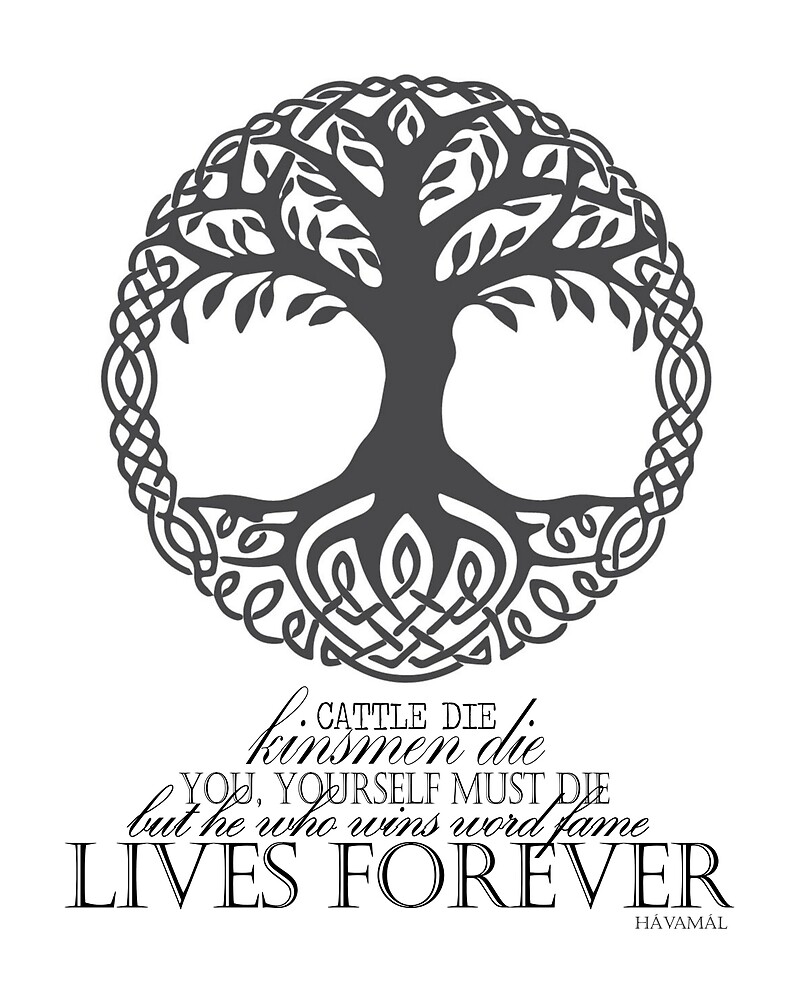 "Hávamál Kinsmen Viking digital print havamal, yggdrasil, Asatru, Odin ...