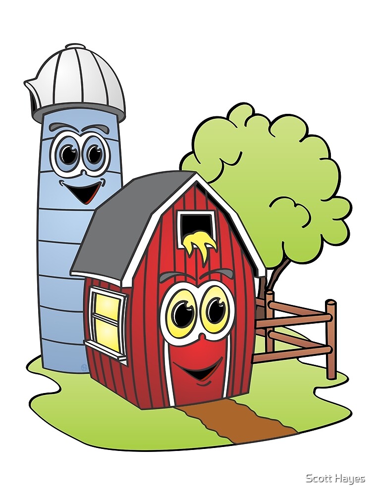 "Barn Silo Cartoon" by Scott Hayes | Redbubble