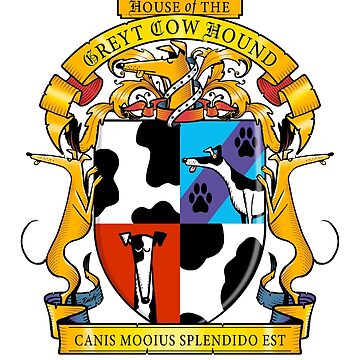 "Greyhound Heraldry: Greyt Cow Hound" Sticker for Sale by RichSkipworth ...