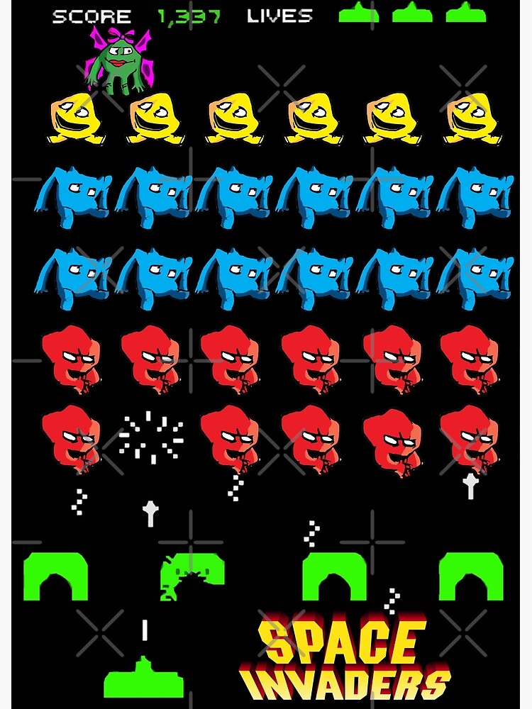 "Space Invaders Screen Cartoon" Canvas Print by tnewton69 | Redbubble