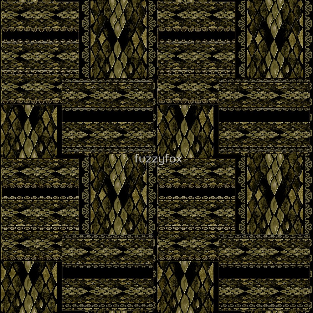 "Patchwork seamless snake skin pattern texture" by fuzzyfox | Redbubble