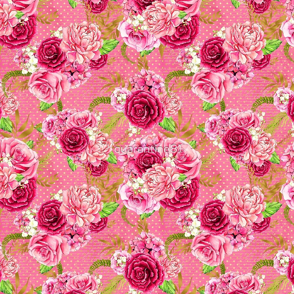 "Pink & Red Floral Pattern" by quarantine81 | Redbubble