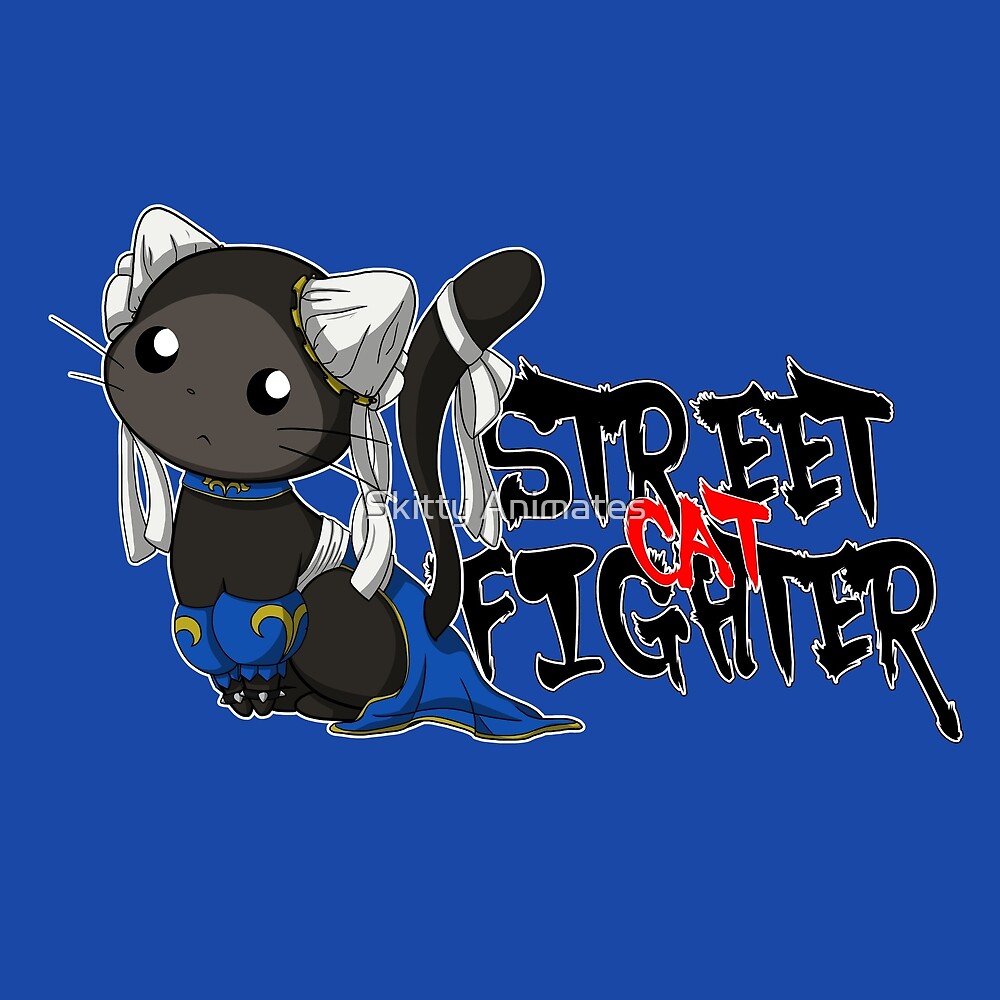 "Street Cat Fighter - Chun Li" by Skitty Animates | Redbubble