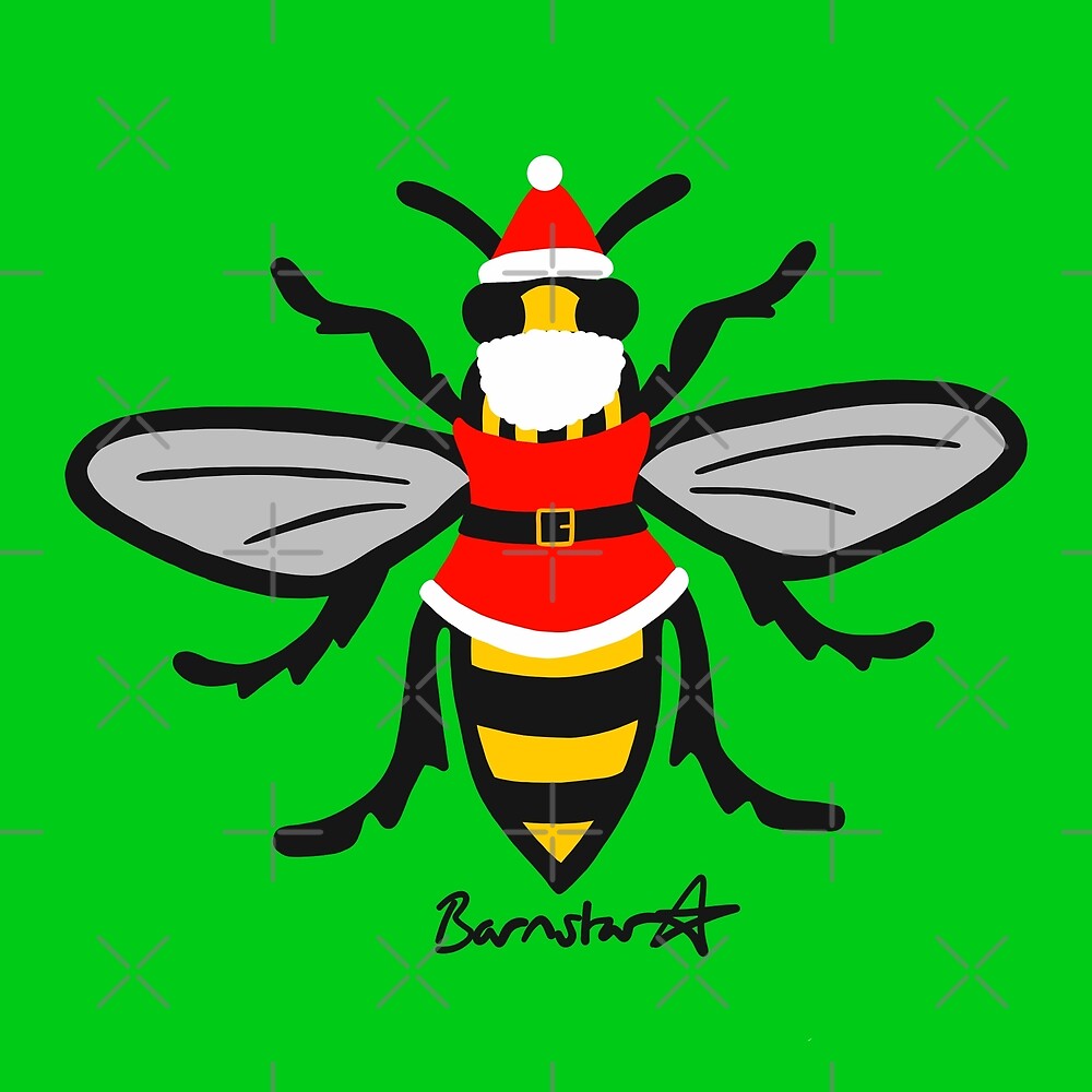 "Christmas Manchester Bee" by barnstardesigns | Redbubble