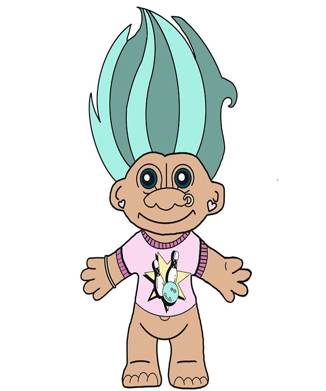 "Bowling Ball Troll Doll" by astralpeachco | Redbubble