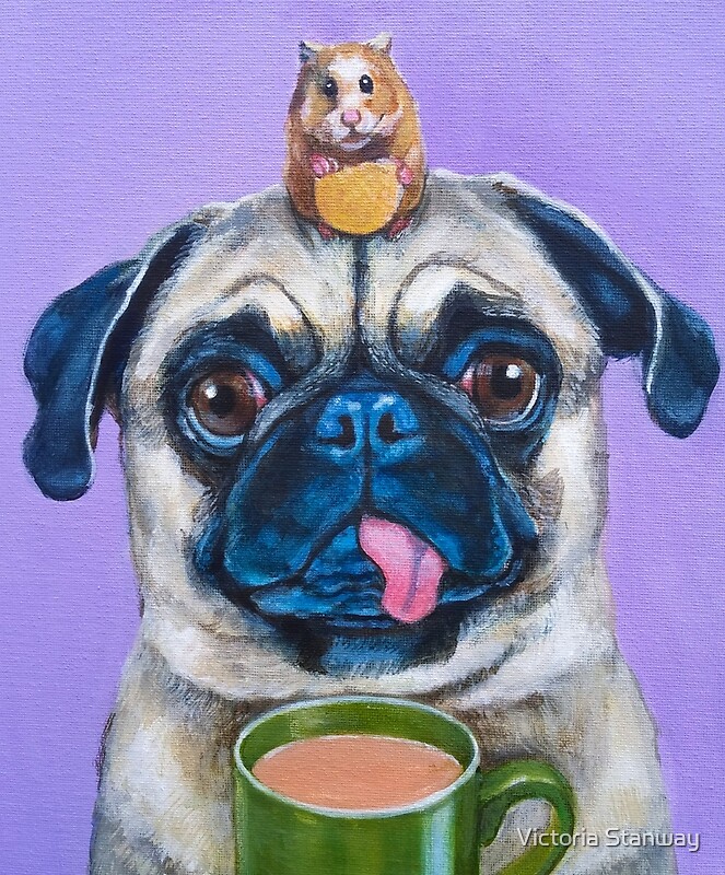 "The Pug and Hamster" by Victoria Stanway | Redbubble