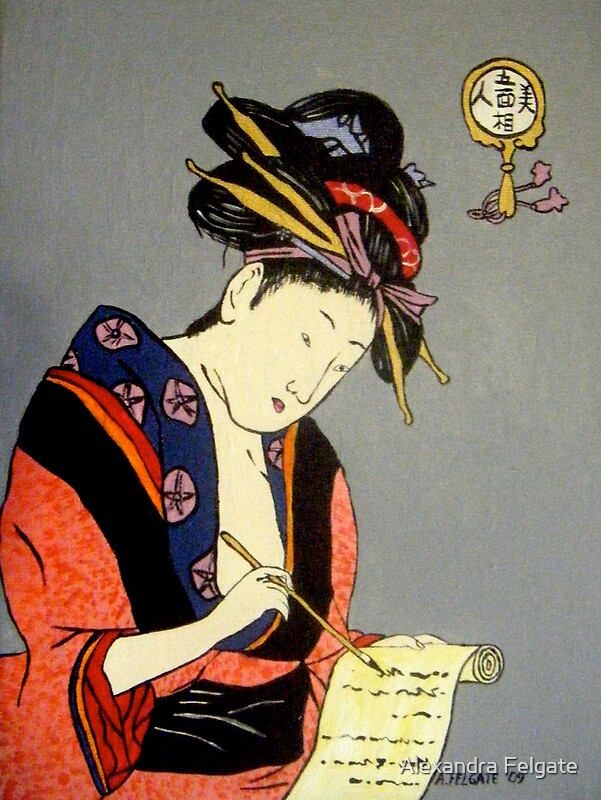 "Geisha Writes a Letter" by Alexandra Felgate | Redbubble